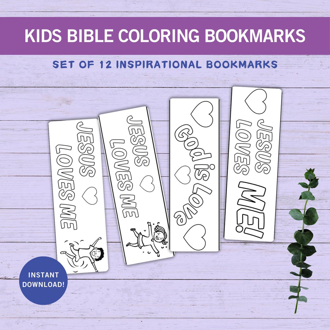 Jesus Loves Me Coloring Bookmarks I Bible Bookmark I Christian Bookmark ...