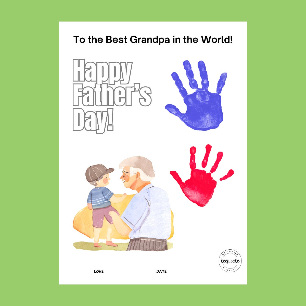 Handprint Art, Fathers Day Printable, Printable Fathers Day Card ...