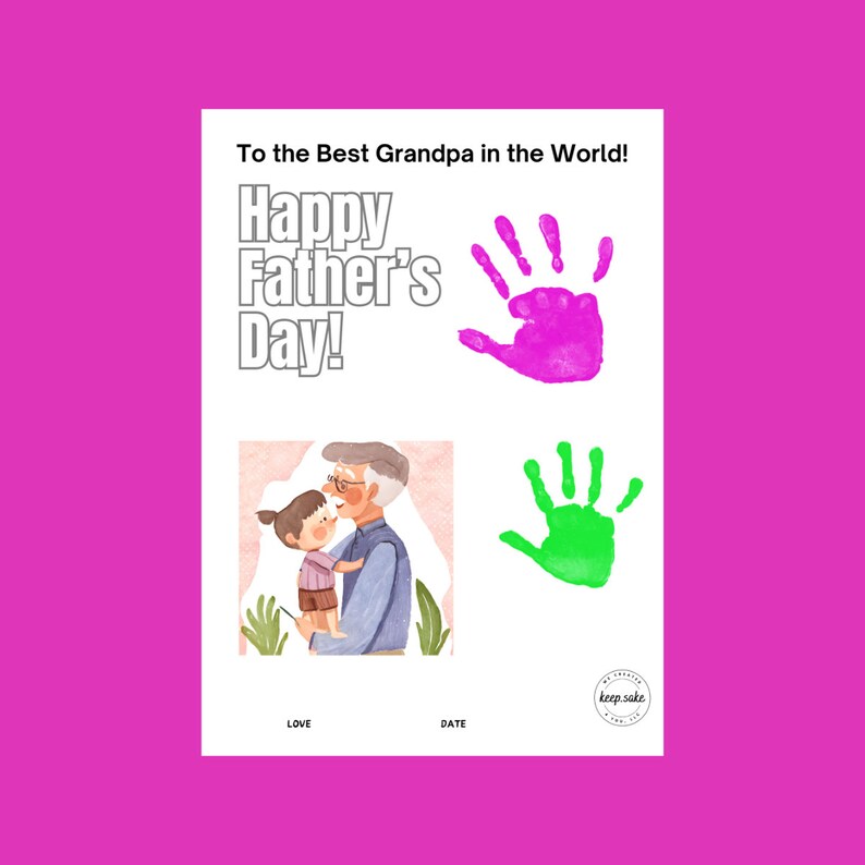 Handprint Art, Fathers Day Printable, Printable Fathers Day Card ...