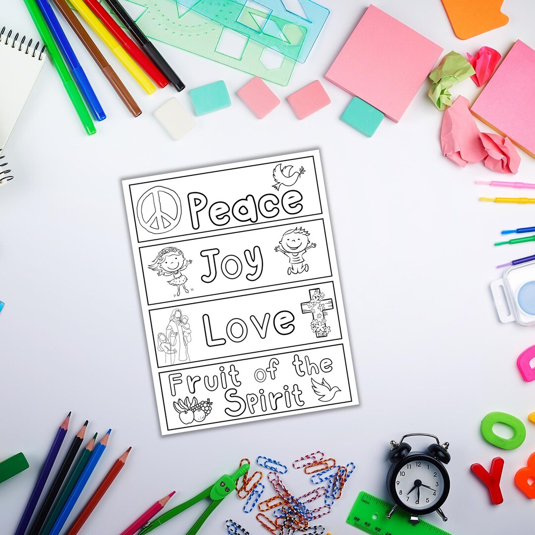 Fruit of the Spirit Coloring Bookmarks I Bible Bookmark I Christian ...