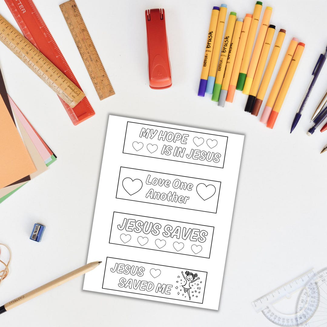 Jesus Love Me Coloring Bookmarks I Bible Bookmark I Christian Bookmark ...