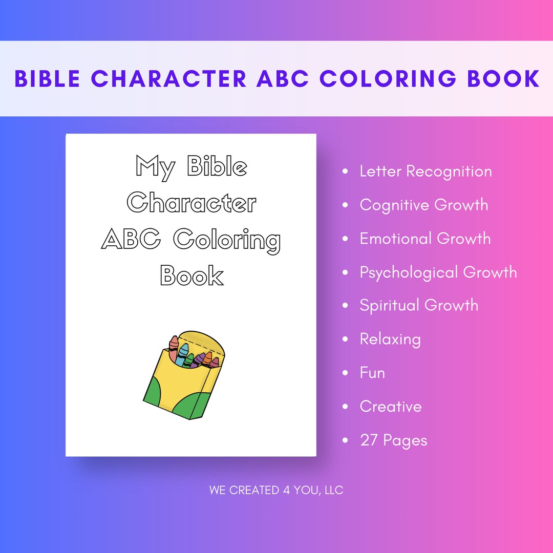 Abc's Biblical Characters Coloring Book, Coloring Page, Letters of the ...