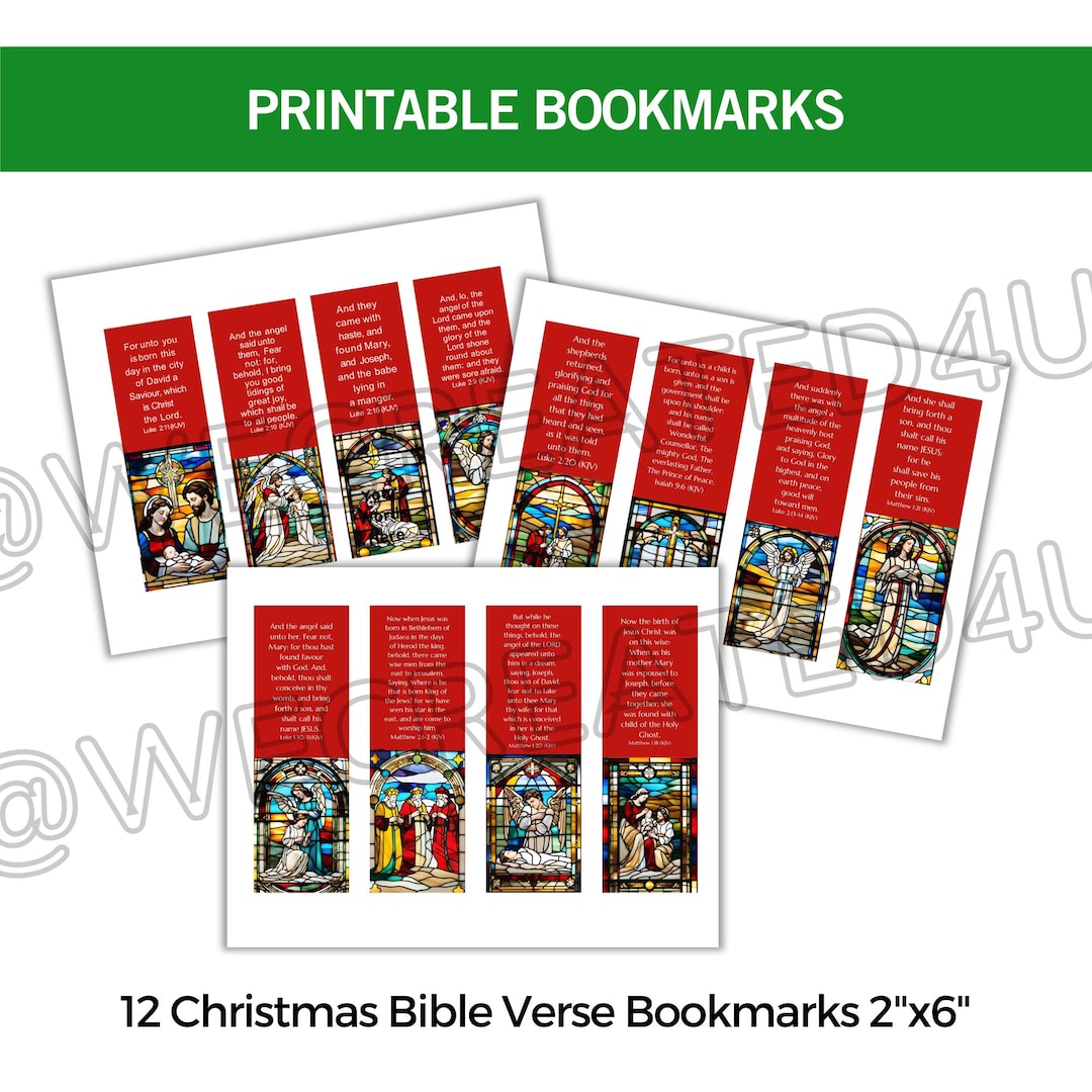 Christmas Bible Verse Bookmarks I Christmas Bookmark I Christian Gifts ...