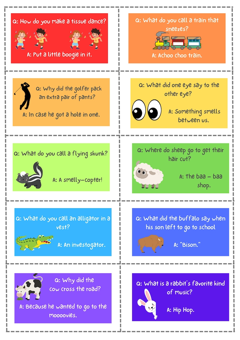 Printable Lunchbox Jokes for Kids, Back to School Notes, Cute Silly ...