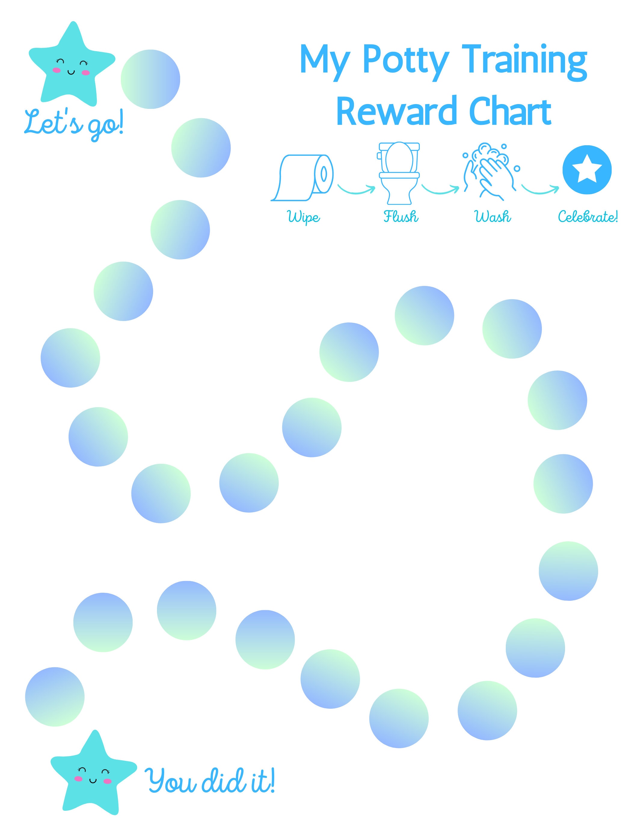 Potty Training Chart, Potty Learning Chart, Potty Training Printable ...