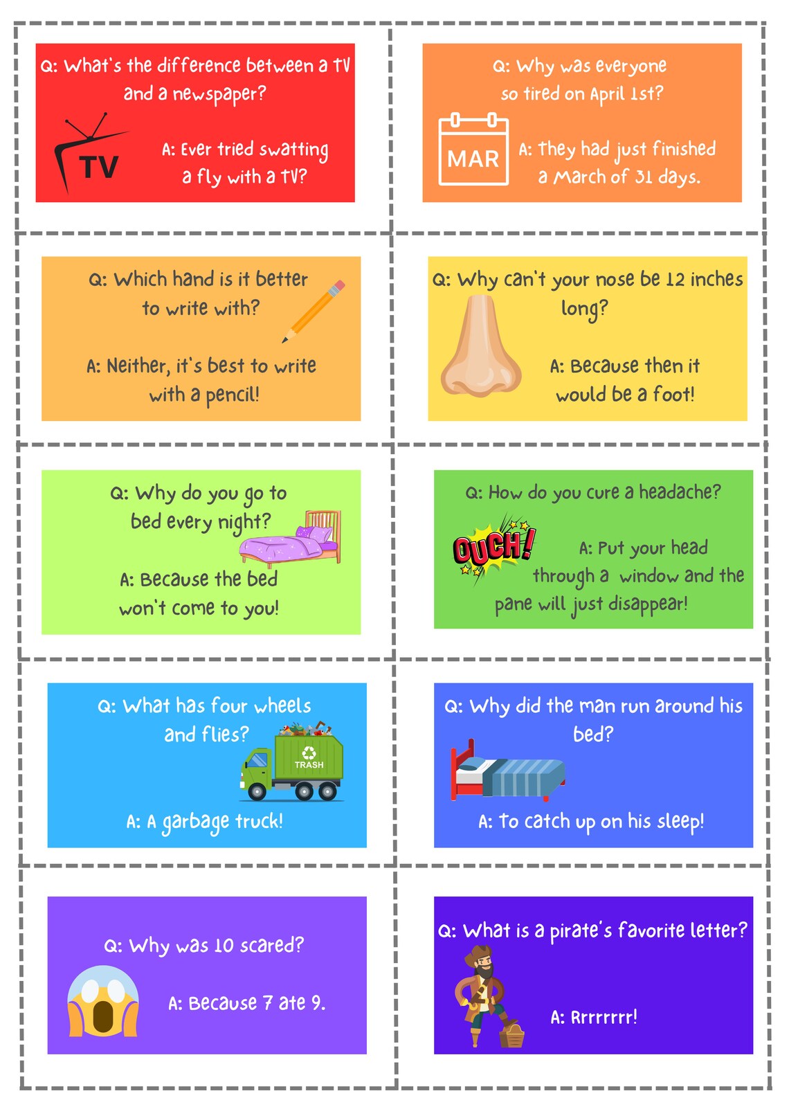 Printable Lunchbox Jokes for Kids, Back to School Notes, Cute Silly ...