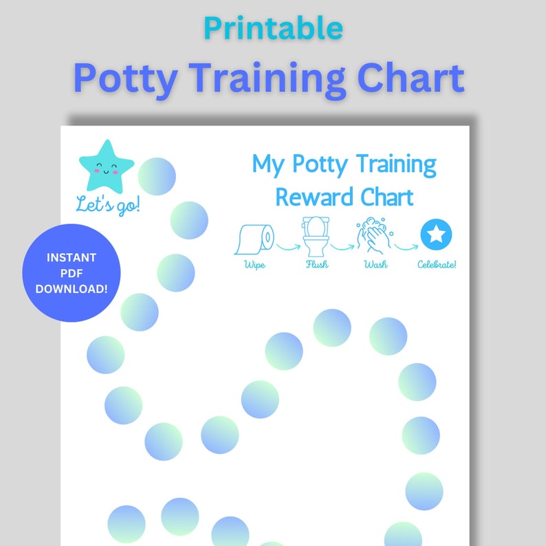 Potty Training Chart, Potty Learning Chart, Potty Training Printable ...