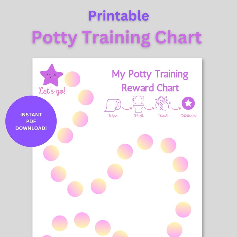 Potty Training Chart, Potty Learning Chart, Potty Training Printable ...