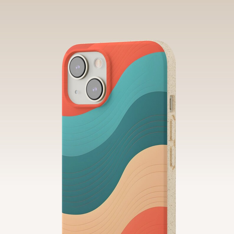 Biodegradable Phone Case Colorful Retro Waves iPhone Samsung Galaxy - Etsy