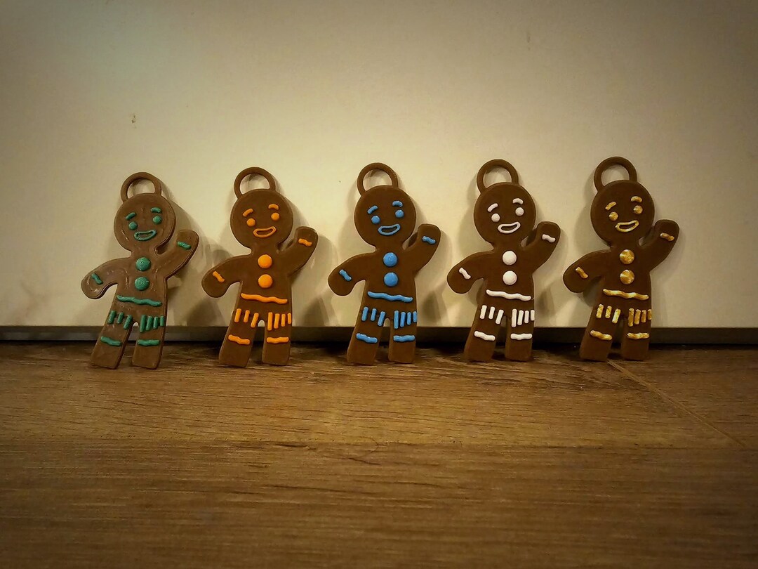 Set of 5 Gingerbread Friends Christmas Decoration, Gingerbread Man ...