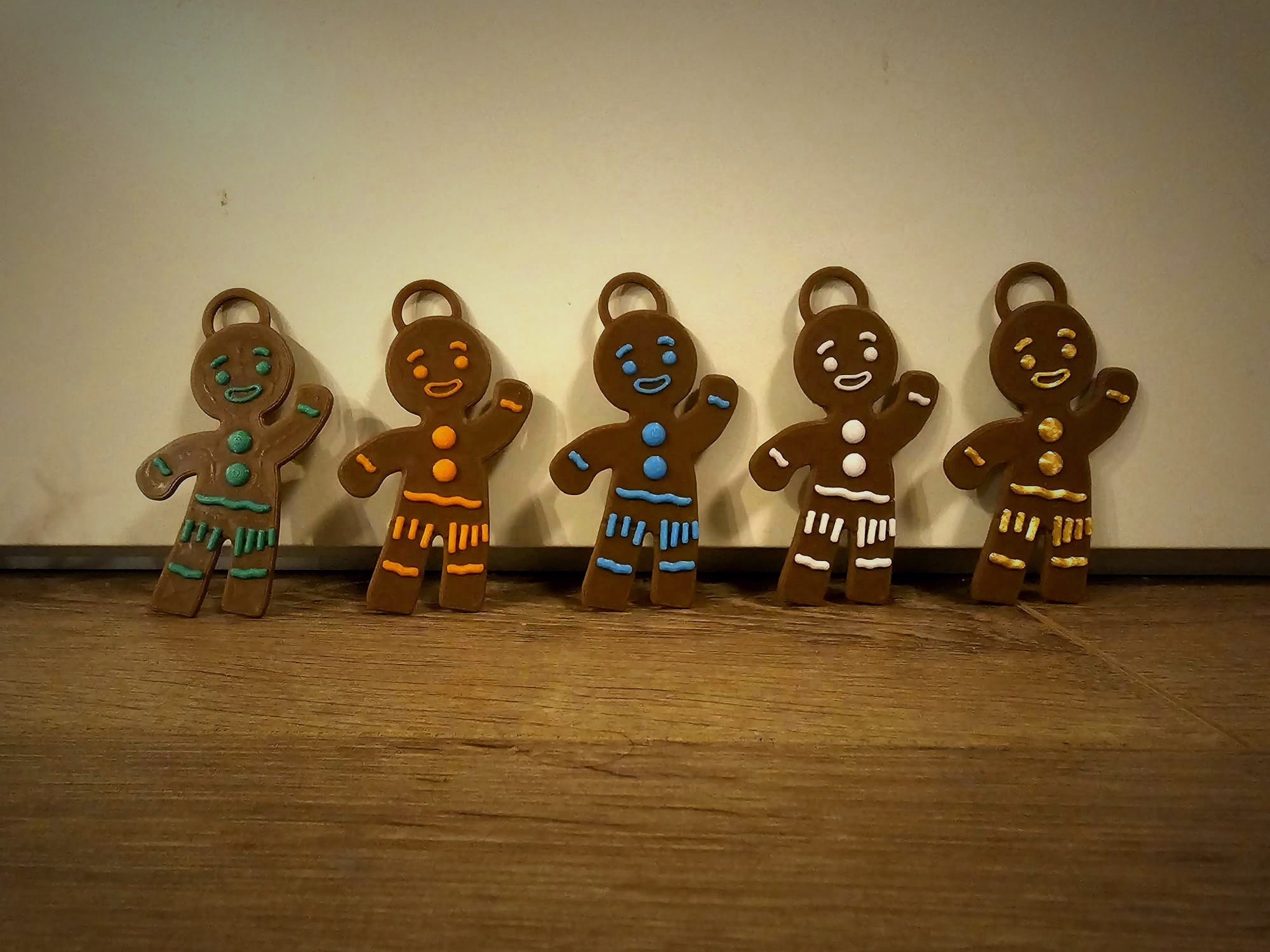 Set of 5 Gingerbread Friends Christmas Decoration, Gingerbread Man ...