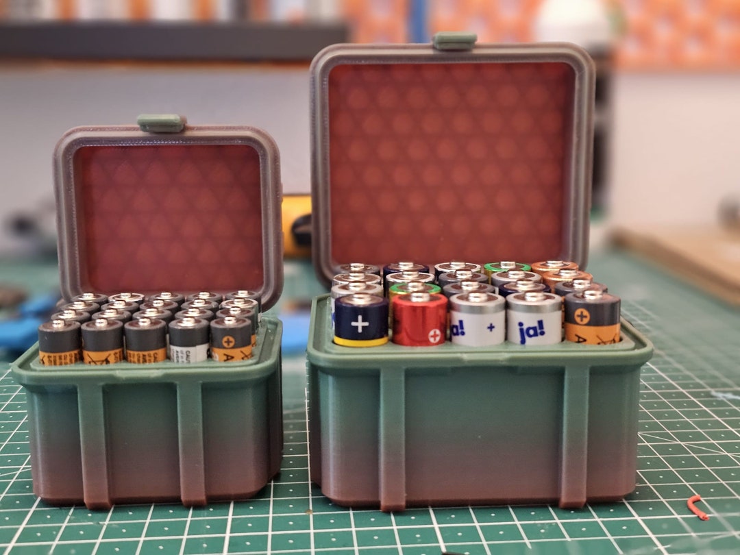 Battery Box for AAA and AA Batteries, Battery Container, Storage ...