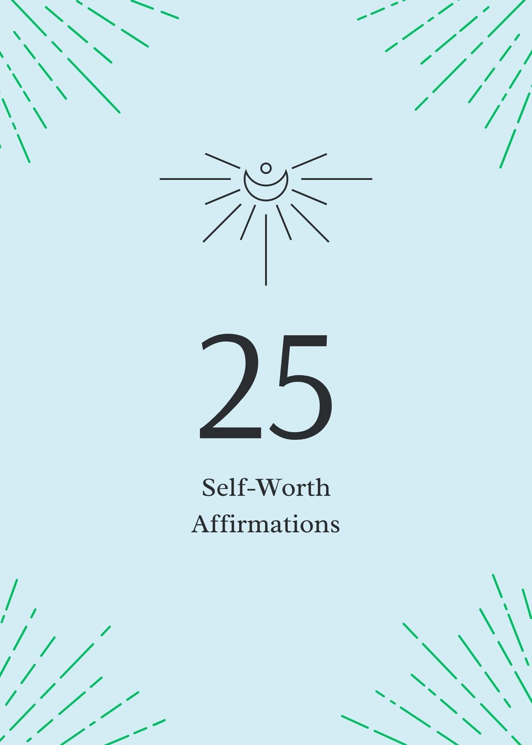 Printable Self Worth Affirmation Cards - Set of 25, 5" X 7", Blue - Etsy