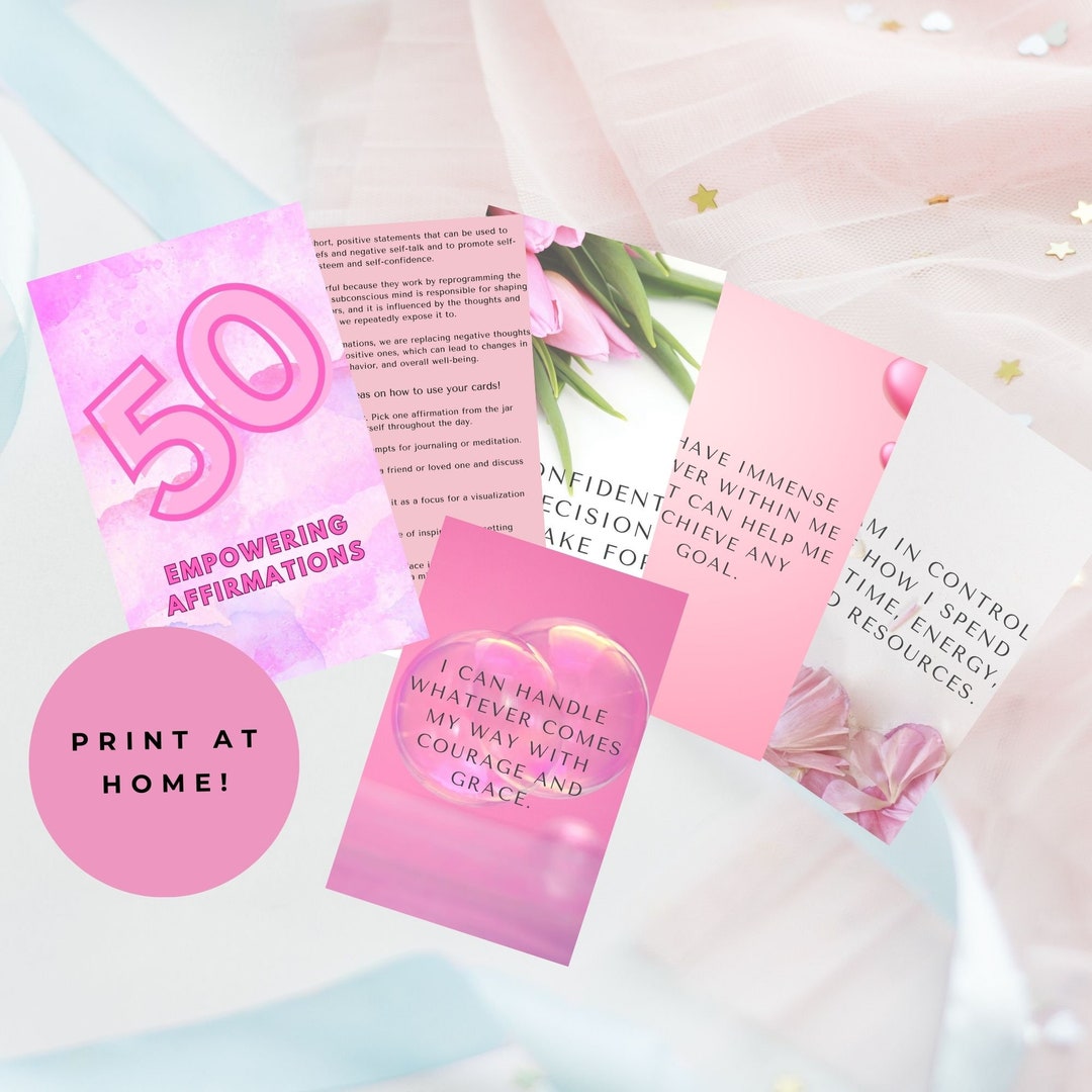 Printable Empowerment Cards, Set of 50, 5"x7" - Etsy