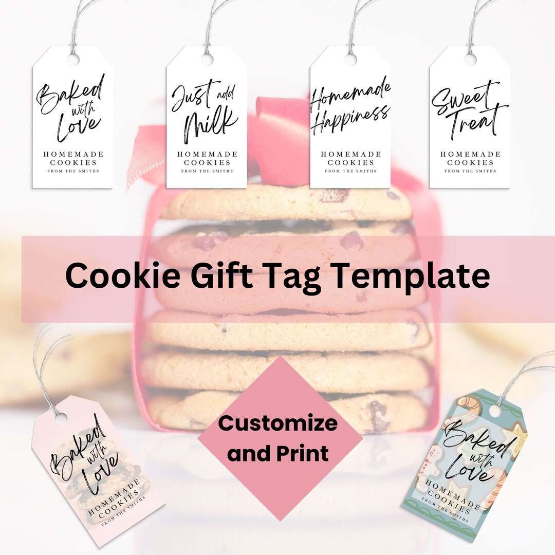 Cookie Gift Tag Canva Template-fully Customizable, 2.5"x3.75" - Etsy