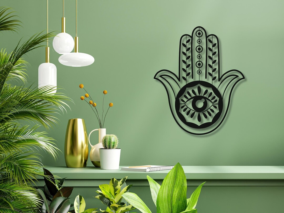 Hamsa Hand Metal Art Boho Metal Art Metal Wall Art Metal Line Art - Etsy