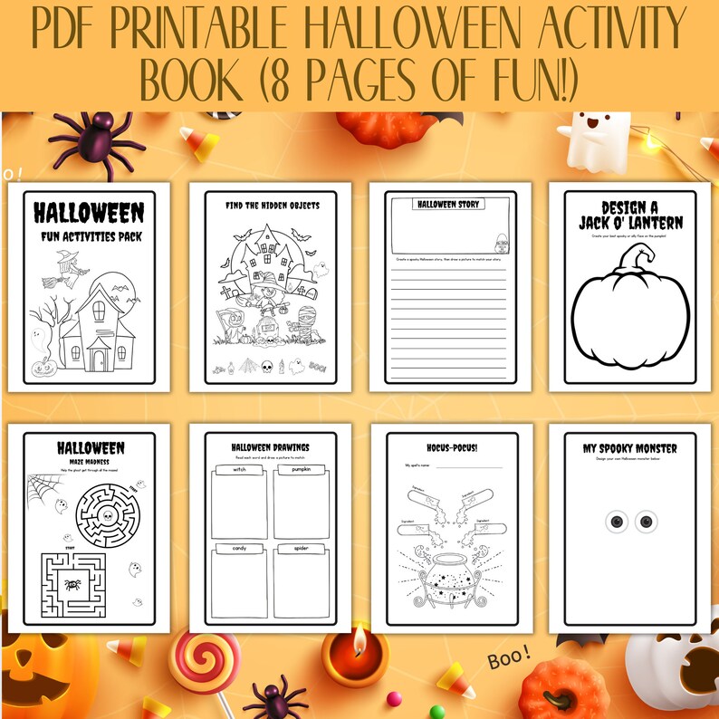 Spooktacular Printable Halloween Activity Book, Activity Book for ...