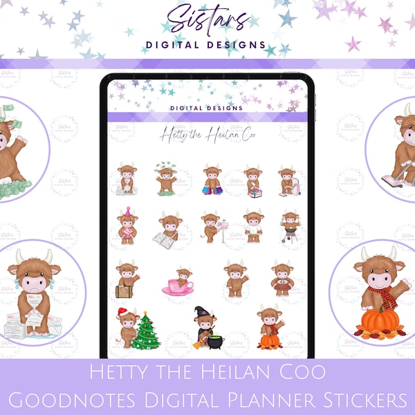 Highland Coo Stickers - Etsy