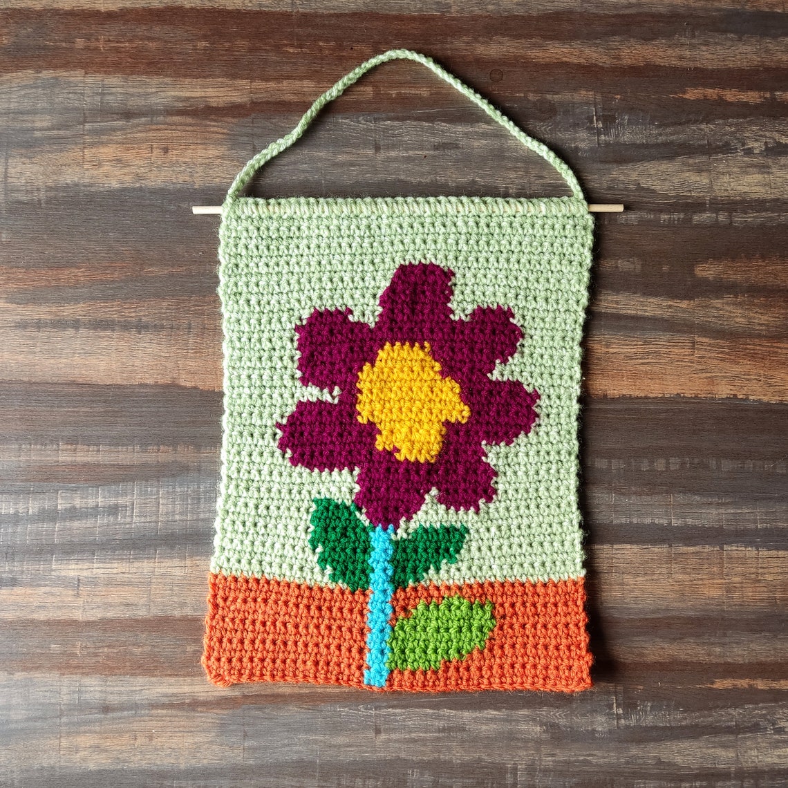 Colorful Flower Crochet Tapestry Tutorial PDF Pattern - Instant ...