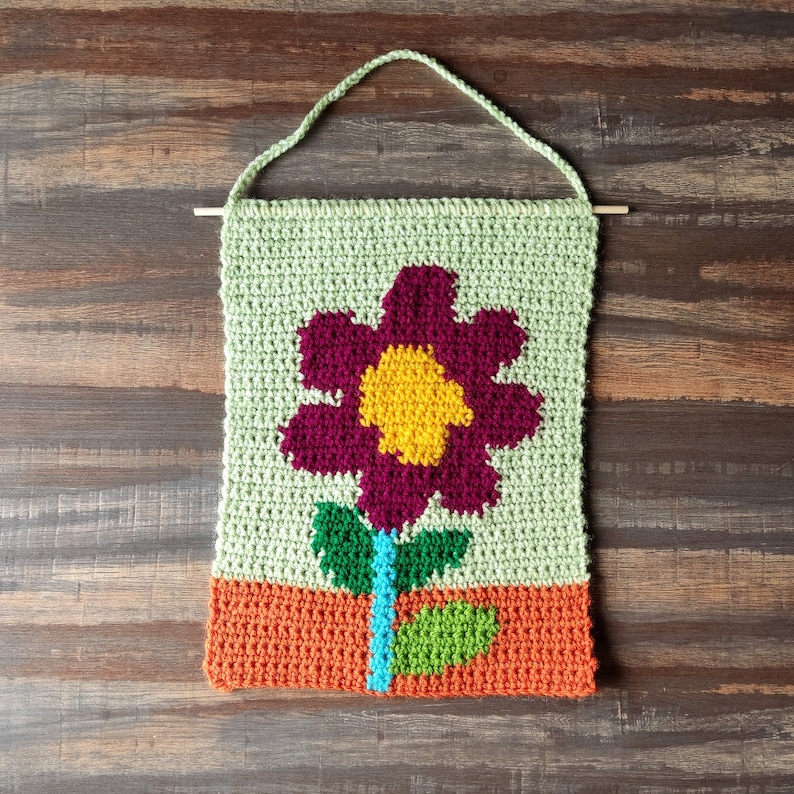 Colorful Flower Crochet Tapestry Tutorial PDF Pattern - Instant ...