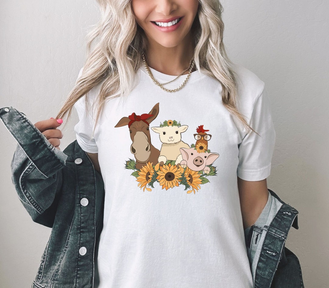 Fall Farm Animals Shirt Cute Farm Animals Shirt Fun Fall - Etsy