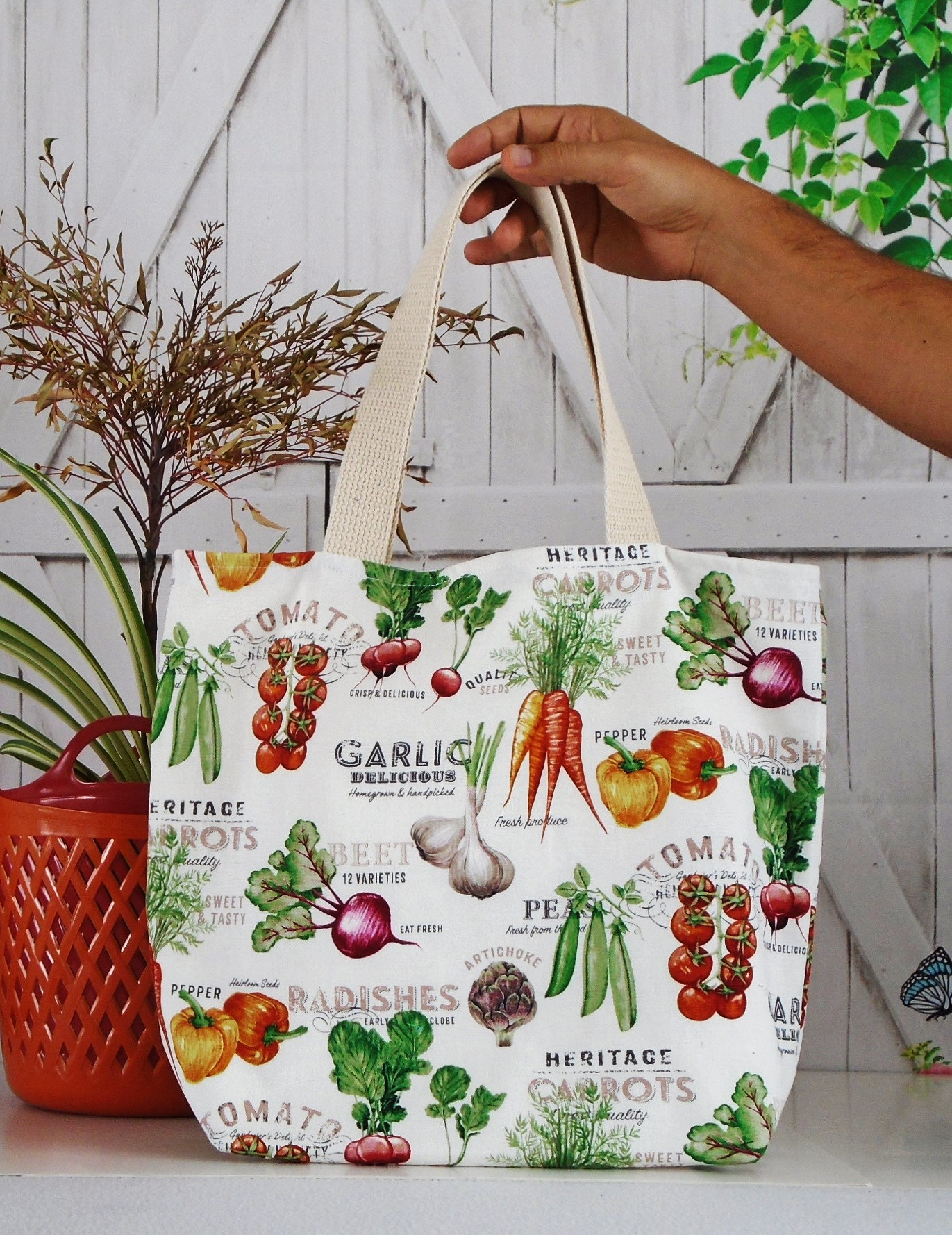 Farmers Market Canvas Tote Bag, Canvas Grocery Tote Bag, Tote Bag With ...