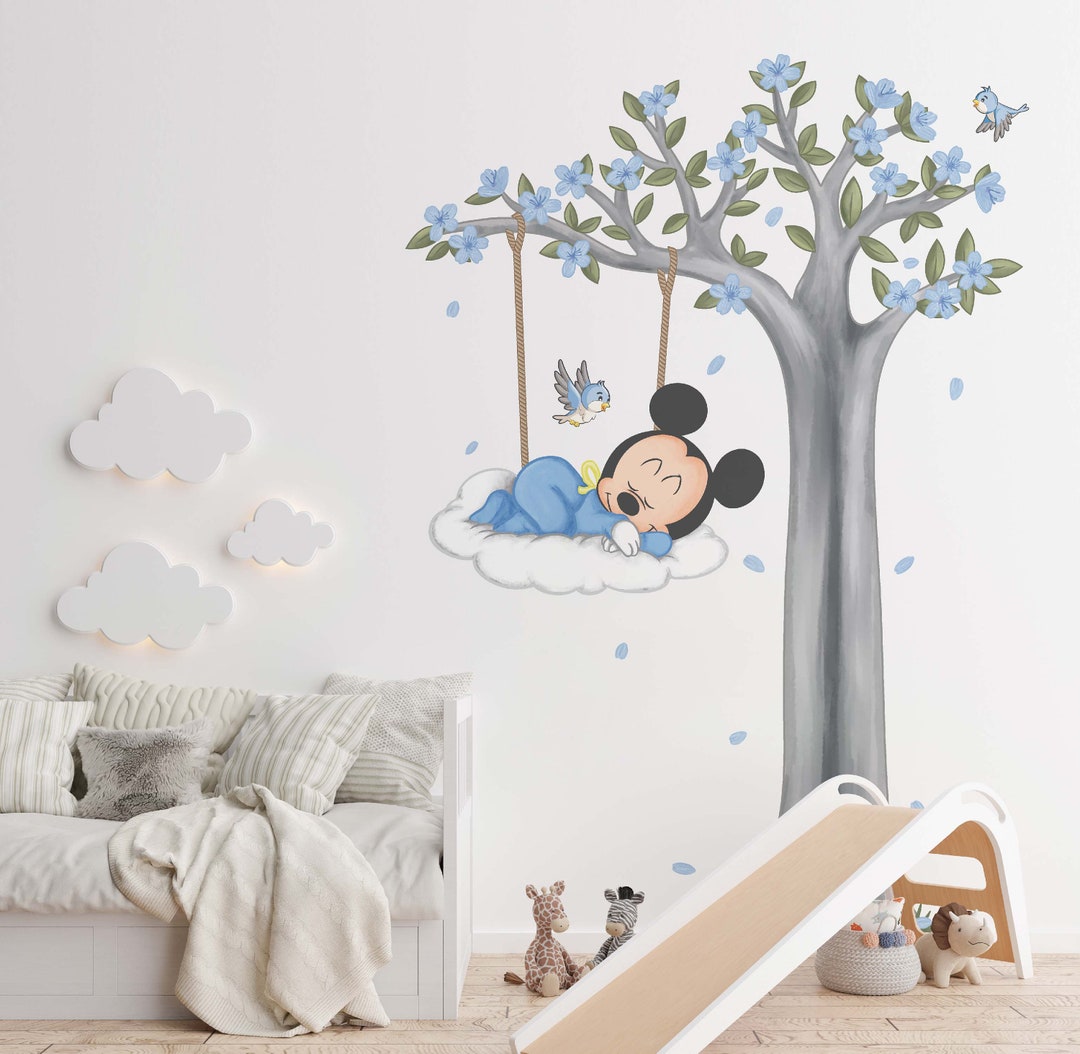 Blue Baby Mickey Mouse Wall Decal Wall Sticker Baby Mickey Mouse ...