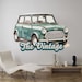 Vintage Mini Cooper Wall Decal Watercolor Mini Cooper Wall Art - Etsy
