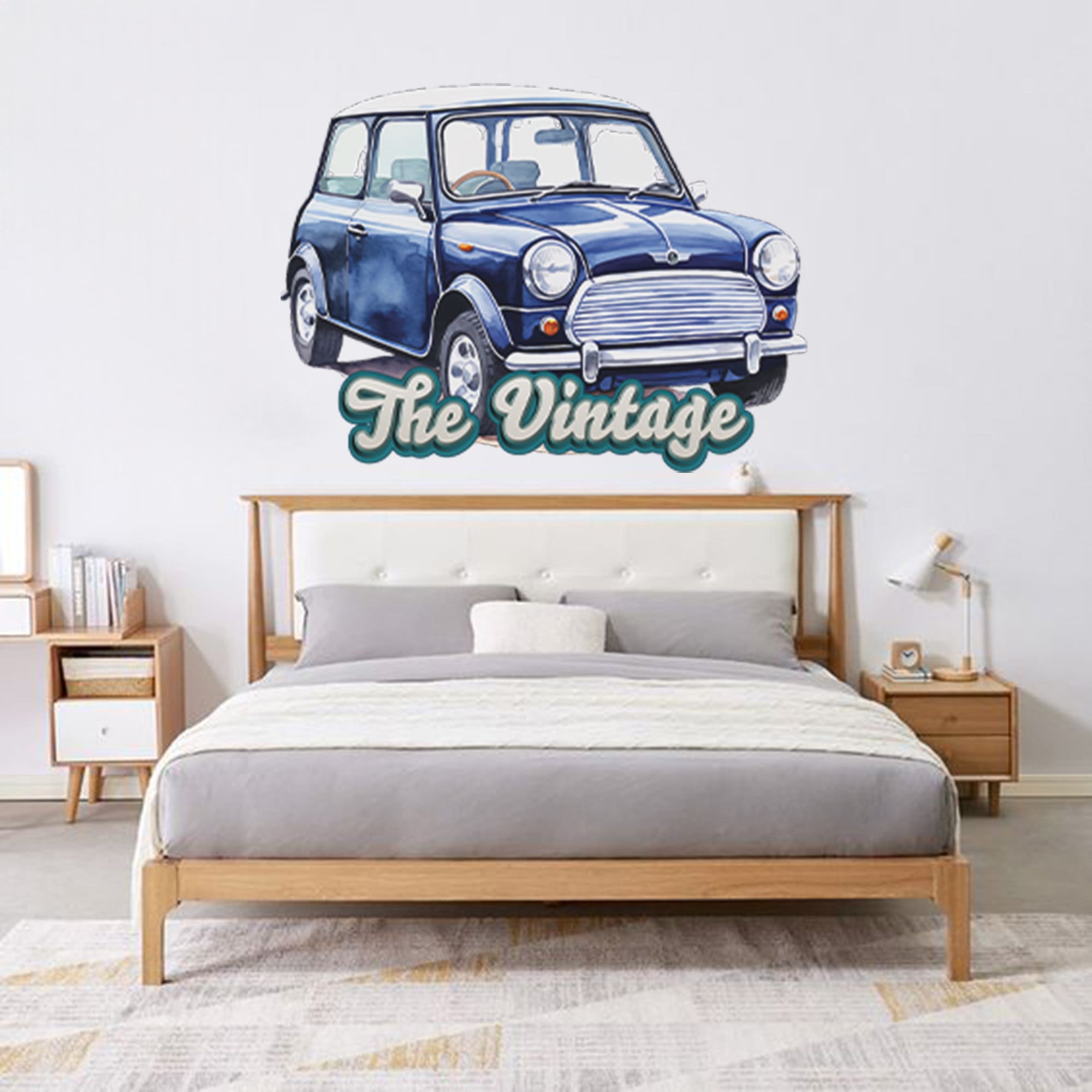 Vintage Mini Cooper Wall Decal: Watercolor Car Wall Sticker - Etsy
