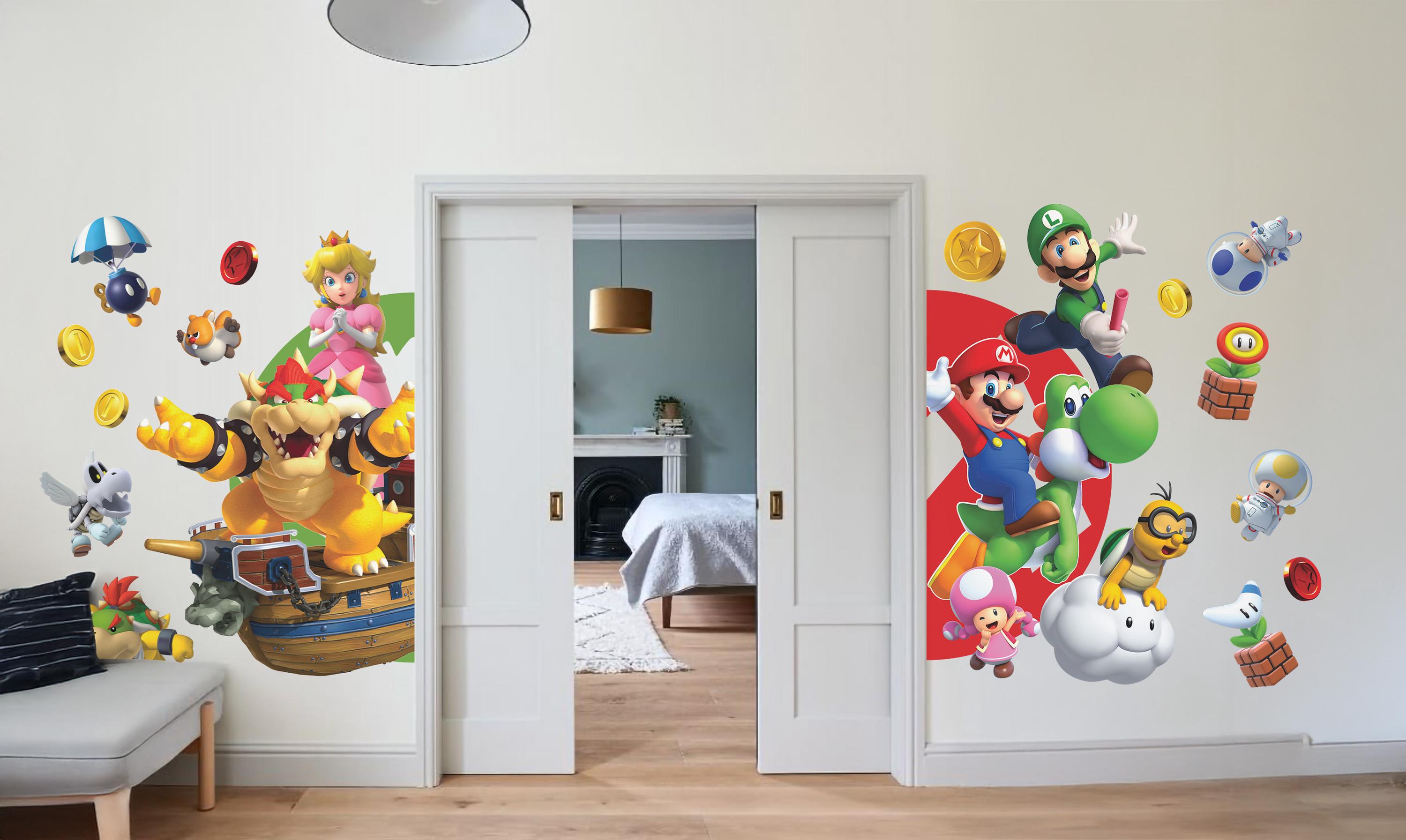 Removable Super Mario Wall Decal Luigi Wall Sticker Princess Peach Wall ...