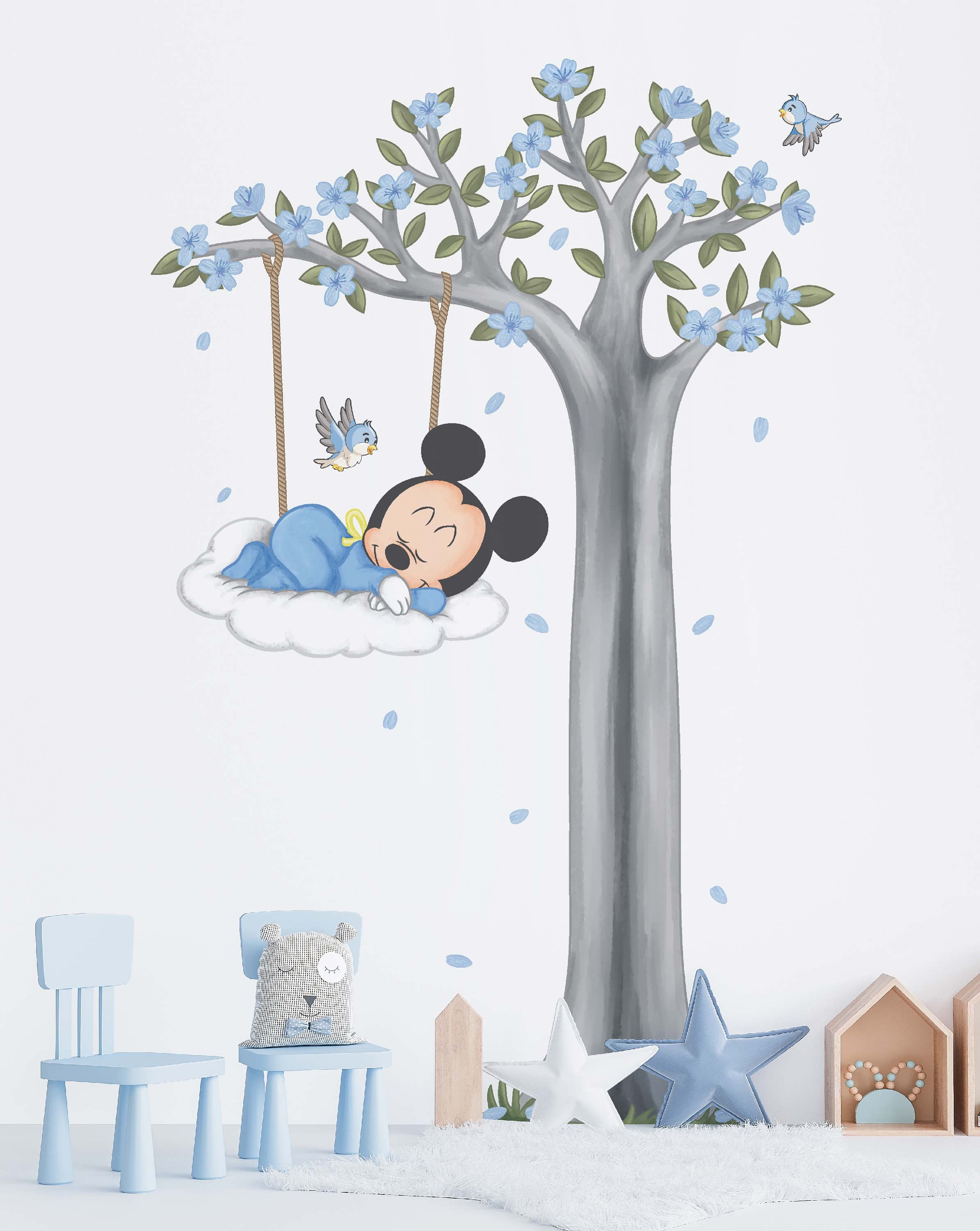 Blue Baby Mickey Mouse Wall Decal Wall Sticker Baby Mickey Mouse ...