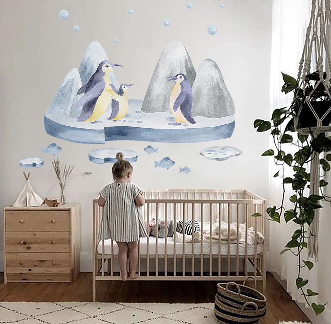 Removable Penguin Wall Decal Antarctica Wall Sticker Emperor Penguin ...