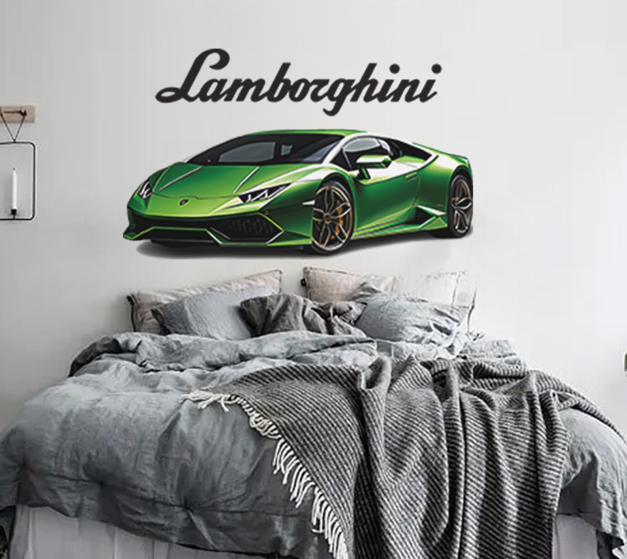 Green Lamborghini Wall Decal Lamborghini Wall Sticker Sport Car Wall ...