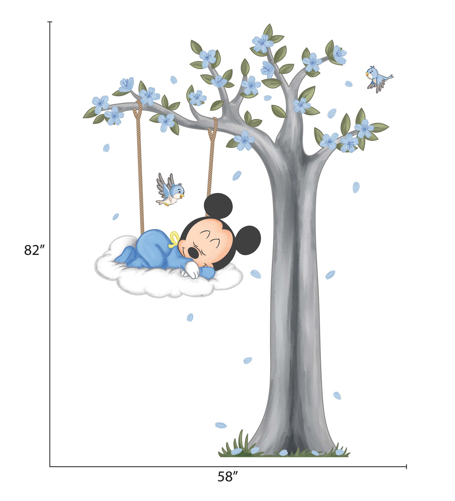 Removable Blue Baby Mickey Mouse Wall Decal Wall Sticker Baby - Etsy