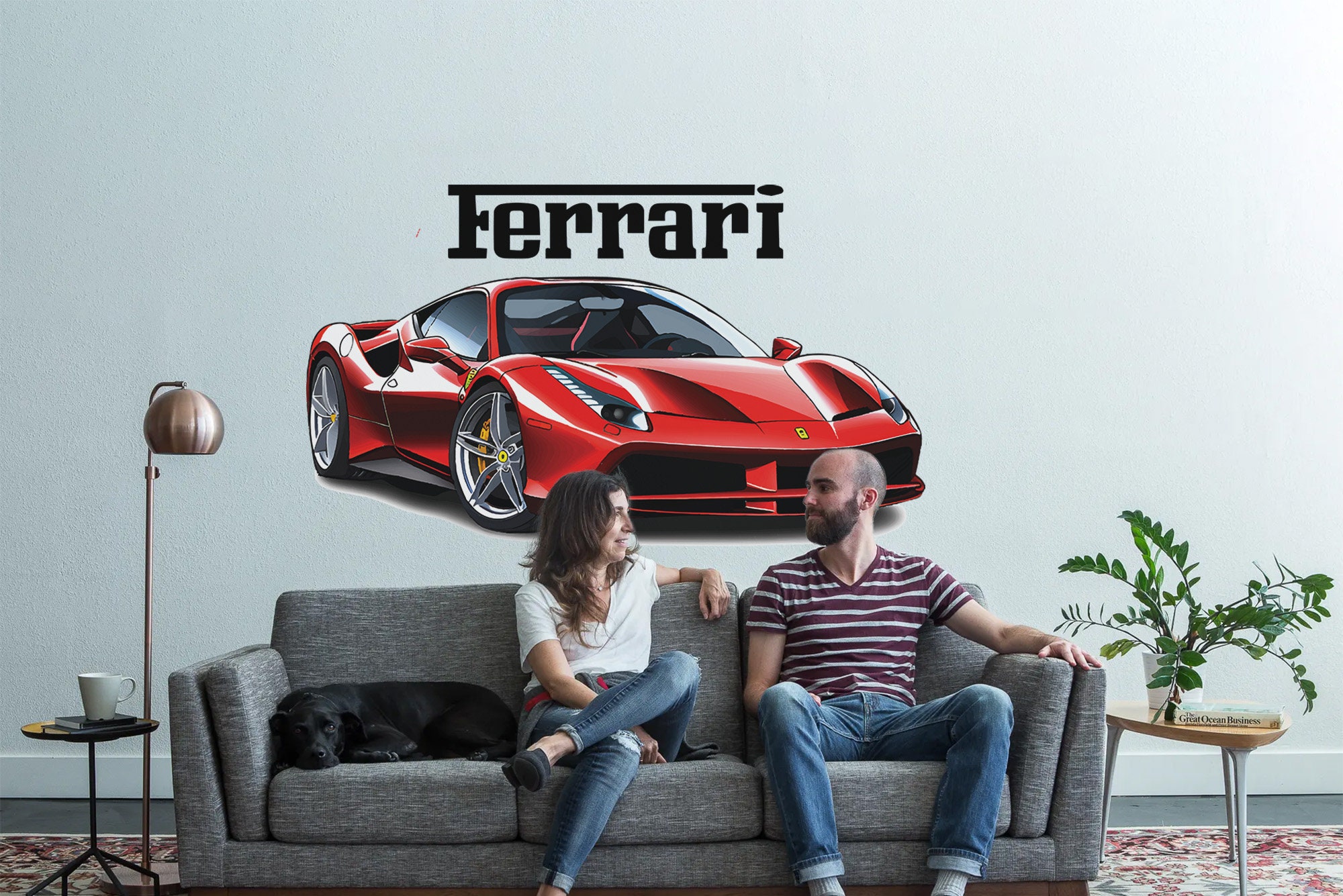 Red Ferrari Wall Decal Red Ferrari Wall Art Sport Car Wall Sticker ...