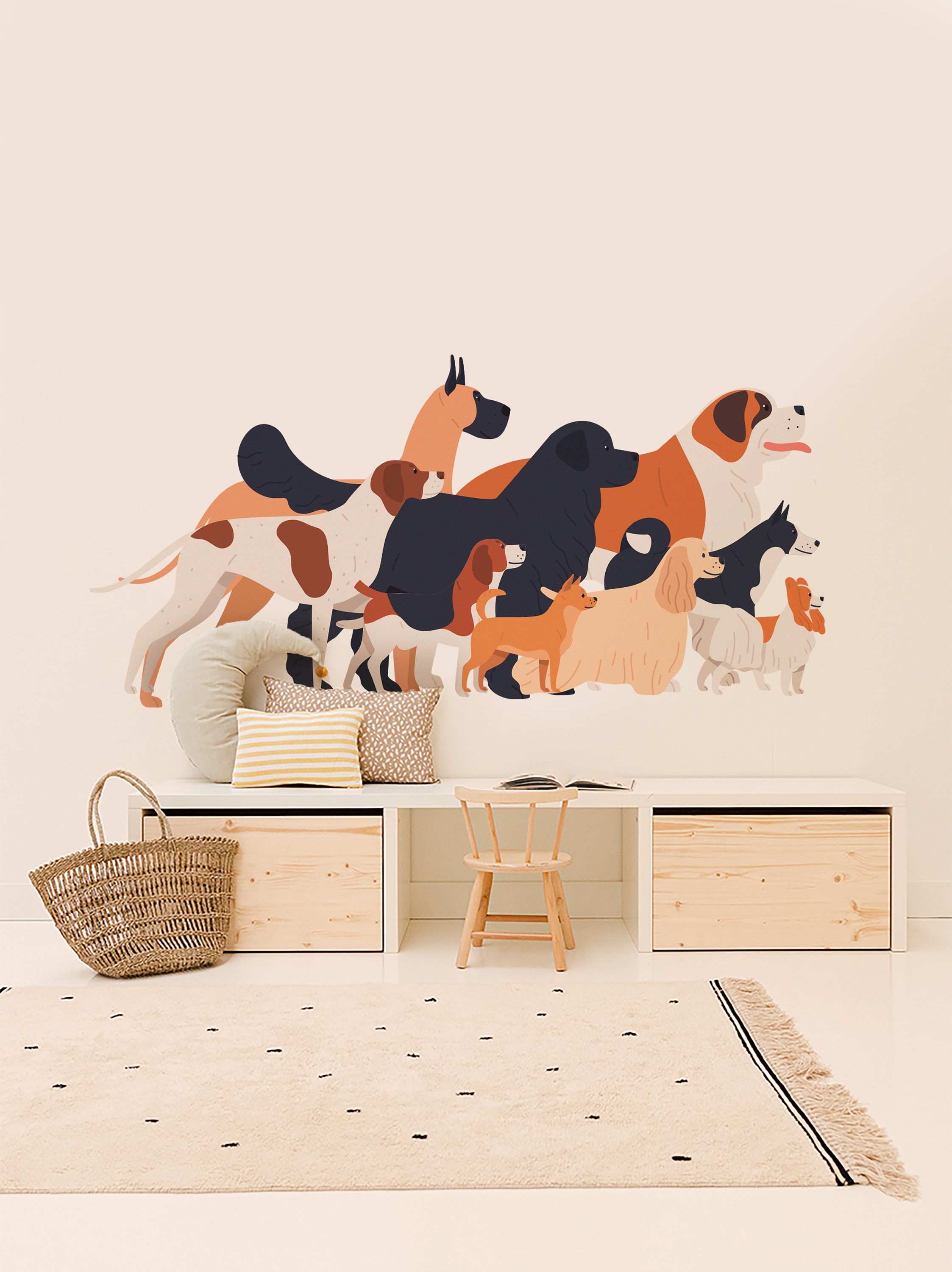 Dog Wallpaper Cute Pet Dog Wall Sticker Golden Retriever Wall Decal ...