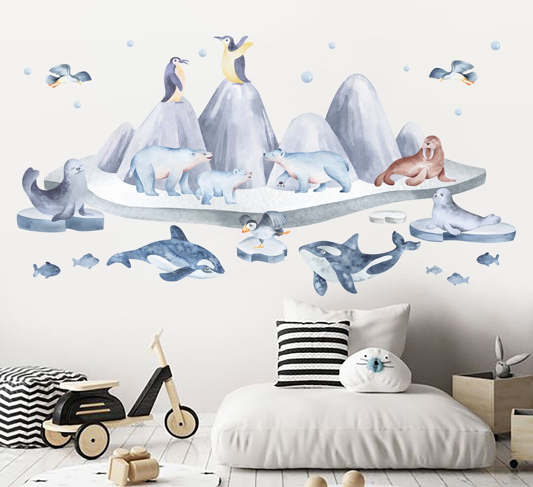Killer Whale Wall Decal Polar Bear Wall Sticker North Pole Decals ...