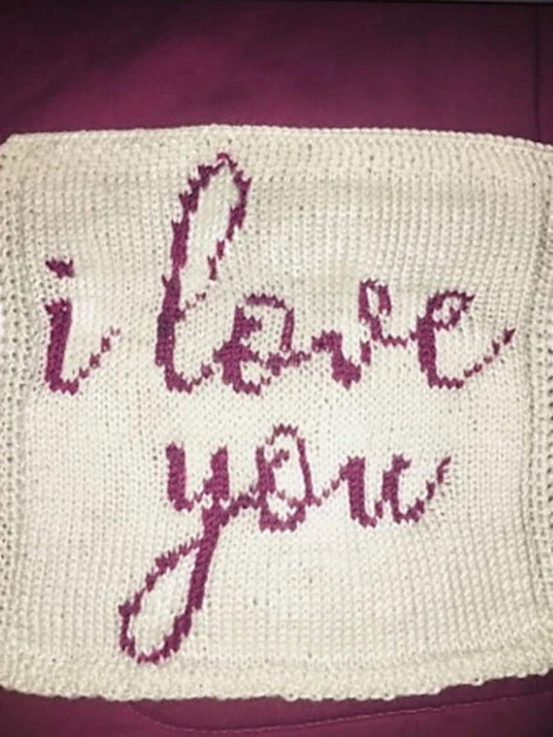 I Love You Knit Pattern - Etsy