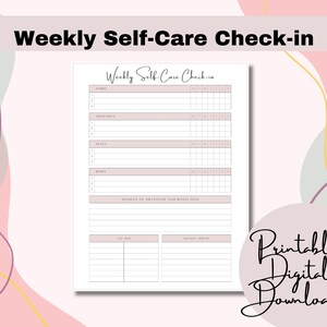 Printable Daily Self-care Check-in for Weekly Self-care Activities ...