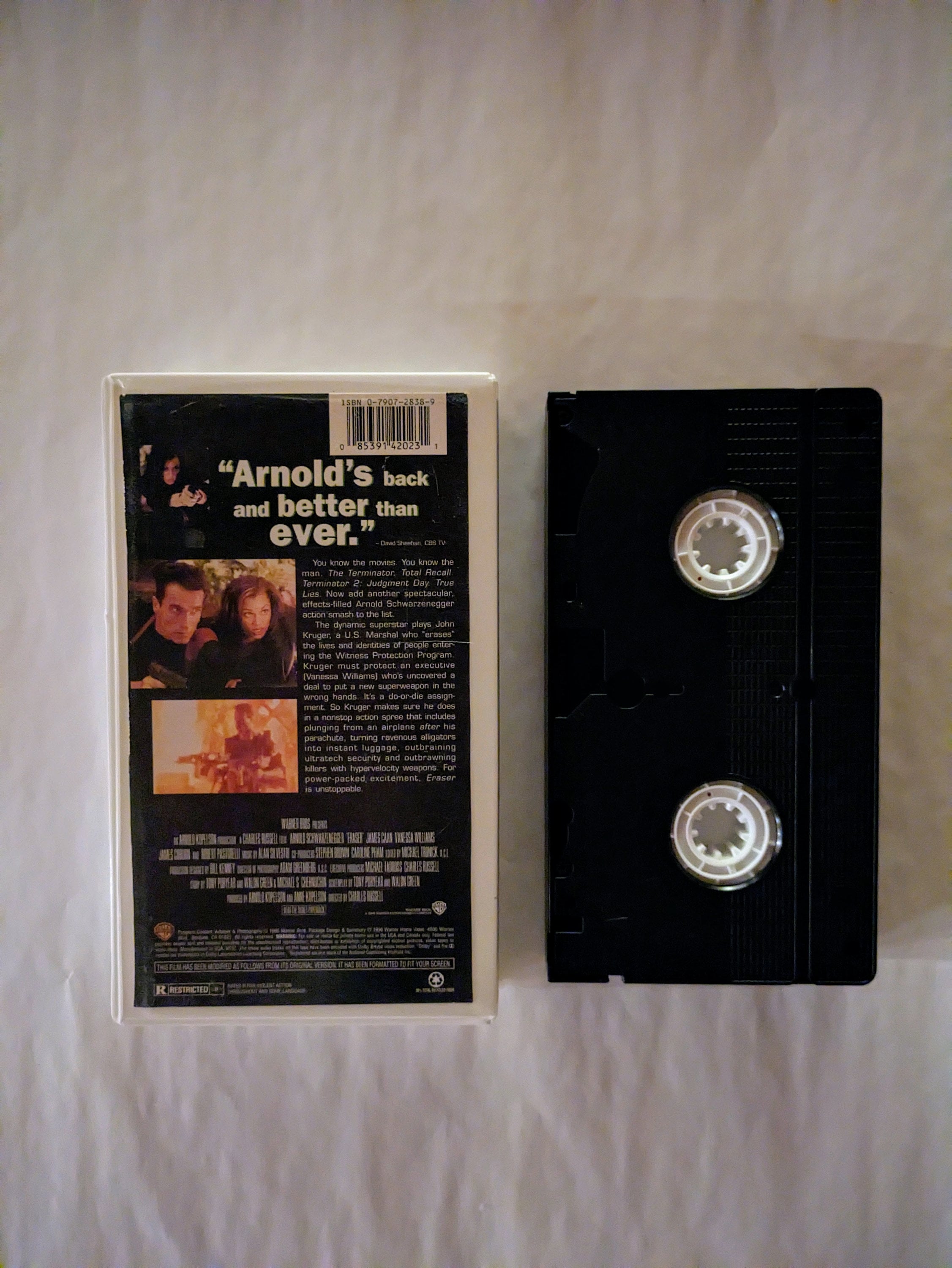 Vintage VHS Tape - 1996 - Eraser (sci-fi / Action) Starring Arnold ...