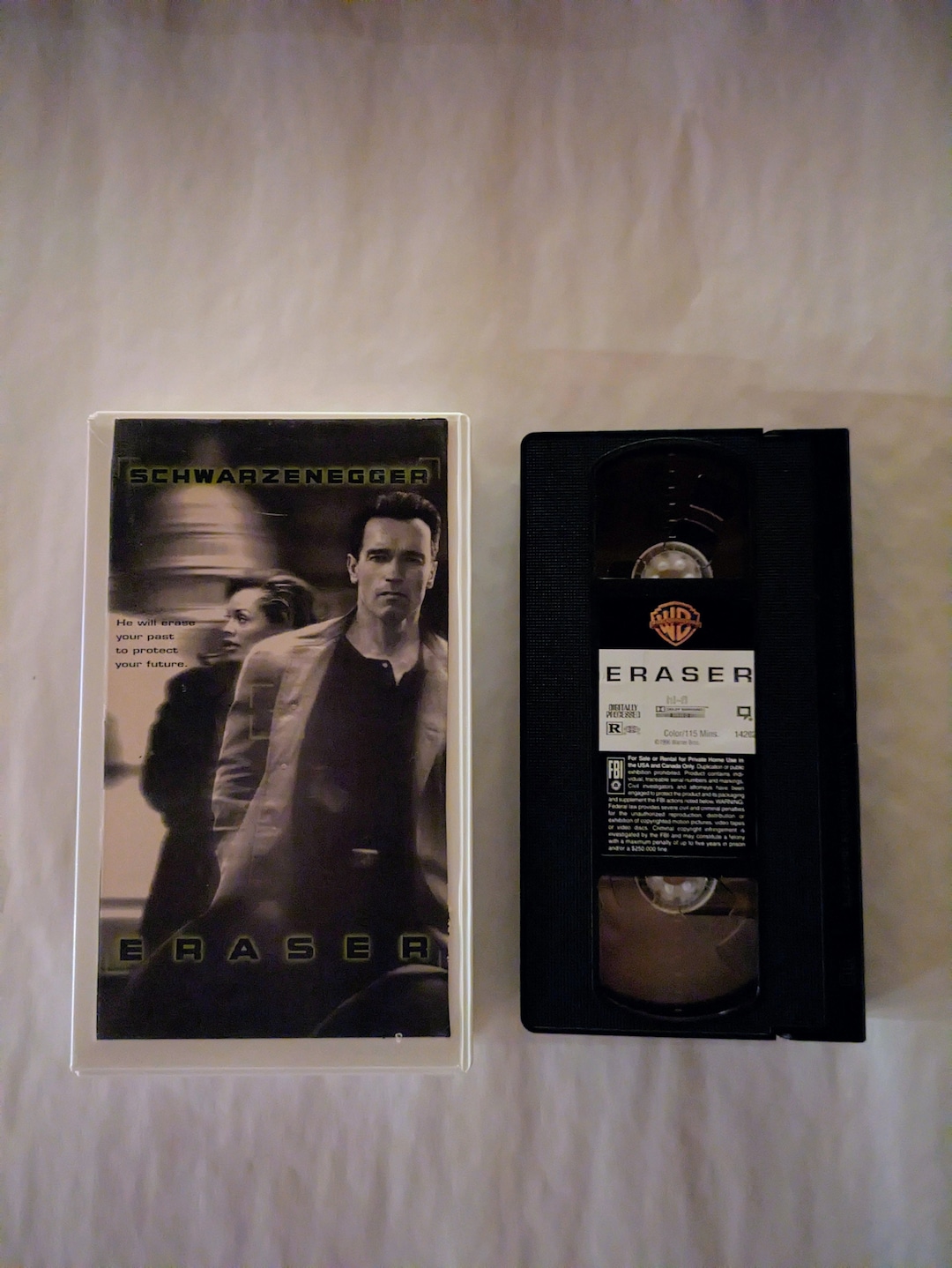 Vintage VHS Tape - 1996 - Eraser (sci-fi / Action) Starring Arnold ...