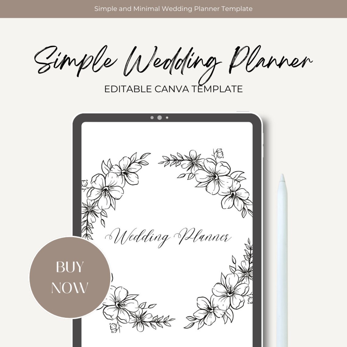 Super Simple Printable Wedding Planner W/ Canva Link - Etsy