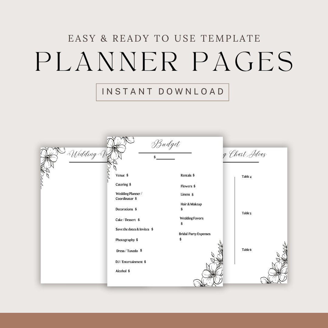 Super Simple Printable Wedding Planner W/ Canva Link - Etsy
