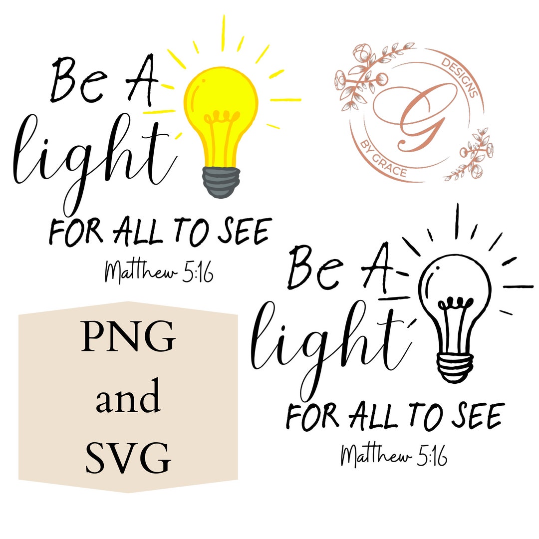 Matthew 5:16 PNG and SVG, Christian Clipart, Bible Verse, - Etsy