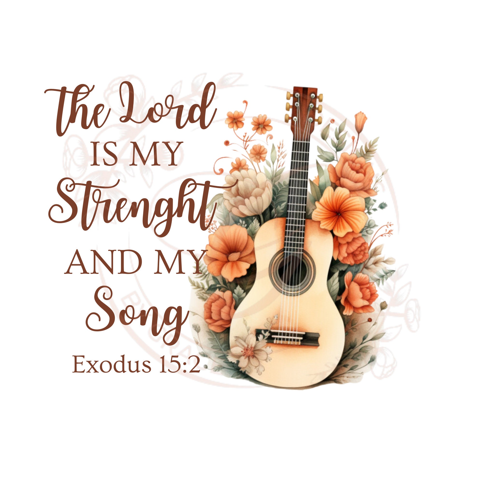 Exodus 15:2 PNG and SVG, Christian Clipart, Guitar Clipart, Bible Verse ...