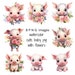 Watercolor Cute Baby Pig Clipart Bundle, Baby Shower, Nursery Decor ...