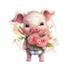 Watercolor Cute Baby Pig Clipart Bundle, Baby Shower, Nursery Decor ...