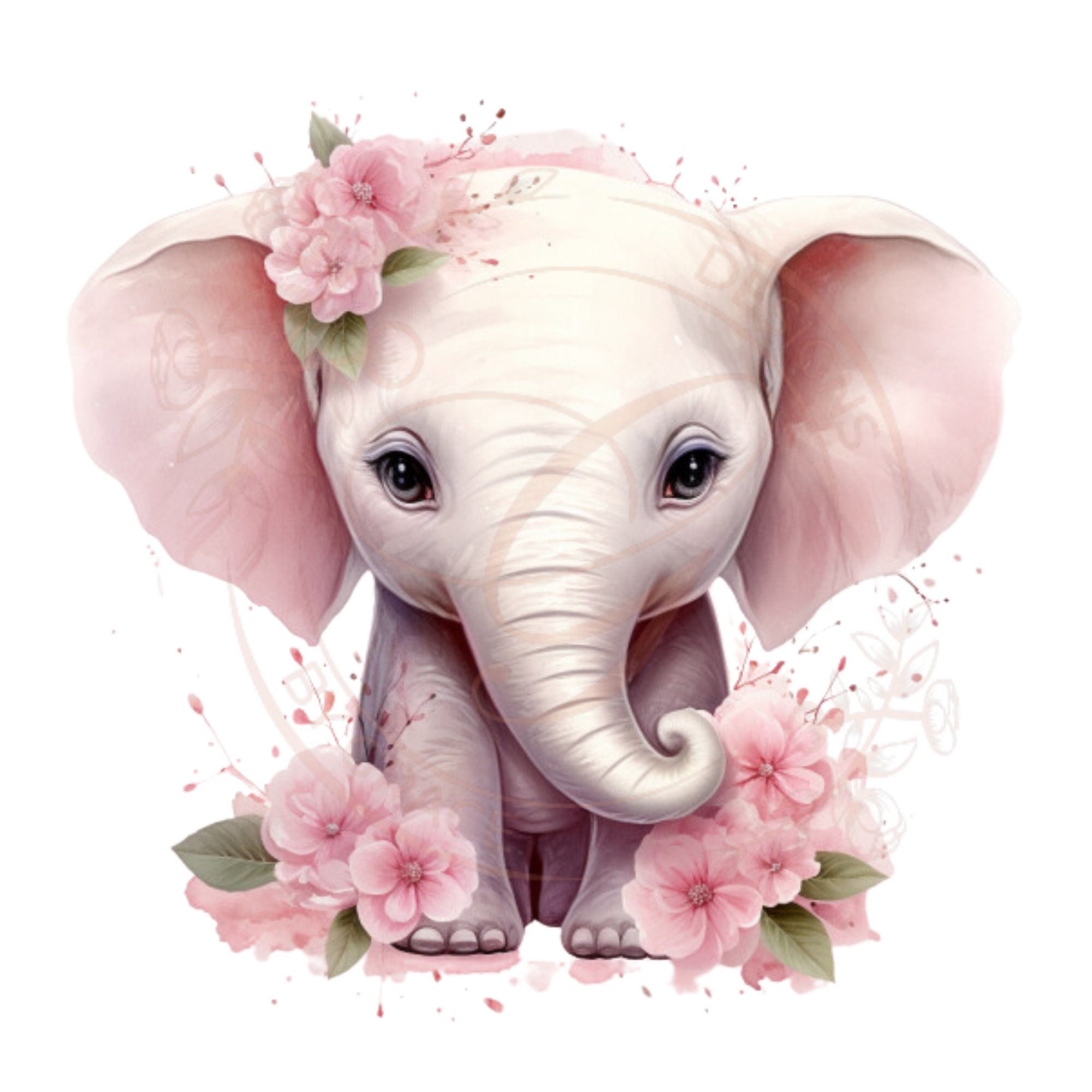 Watercolor Baby Elephant, Nursery Decor, Baby Shower Decor, Clipart ...