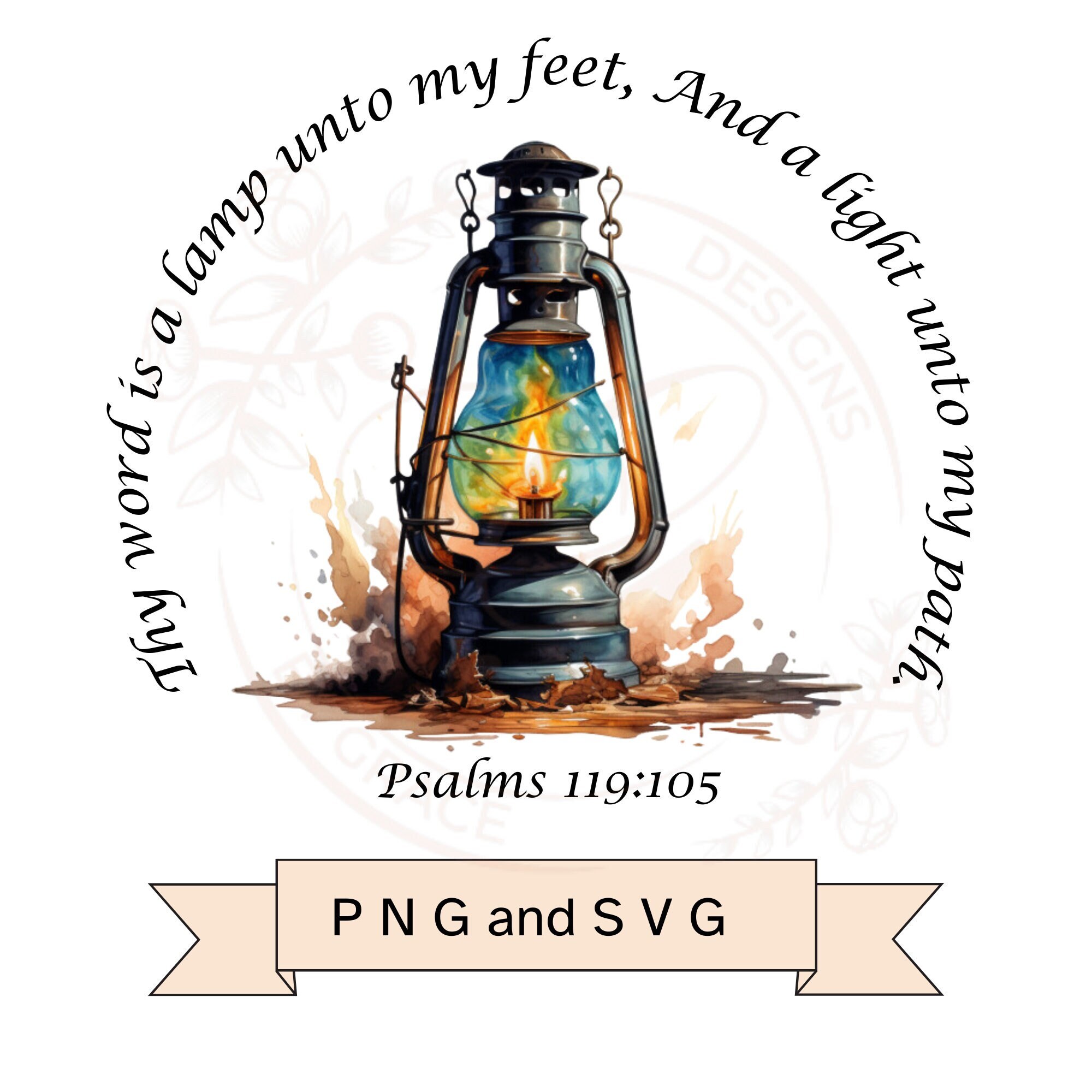 Psalms 119:105 PNG and SVG, Christian Clipart, Oil Lamp Clipart, - Etsy