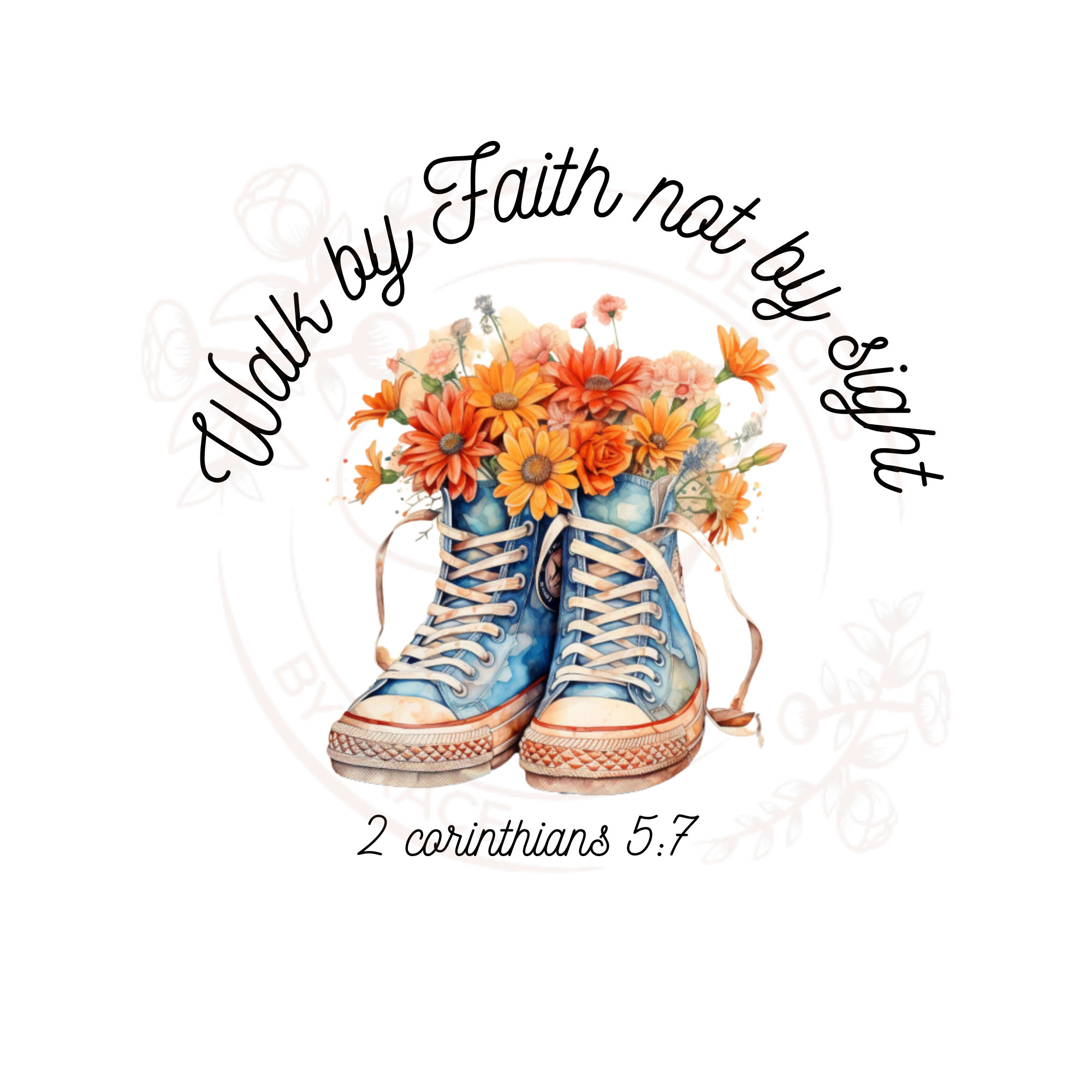 Walk by Faith PNG SVG, Christian Clipart, 2 Corinthians 5:7, Watercolor ...